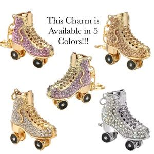 Accessories | Purple And Gold Crystal Roller Skate Keychain Charm ...